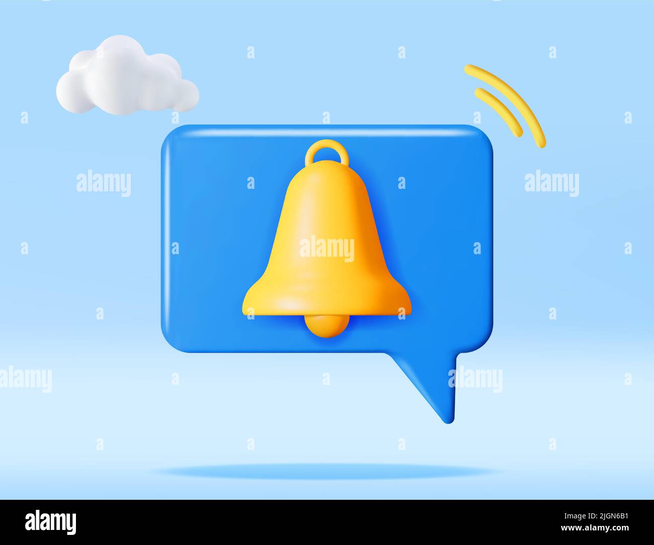 3D Notification Bubble with Bell Icon Stock Vector Image & Art - Alamy