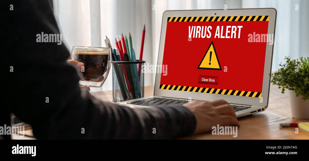 Virus warning alert on computer screen detected modish cyber threat ... Virus warning alert on computer screen detected modish cyber threat ...