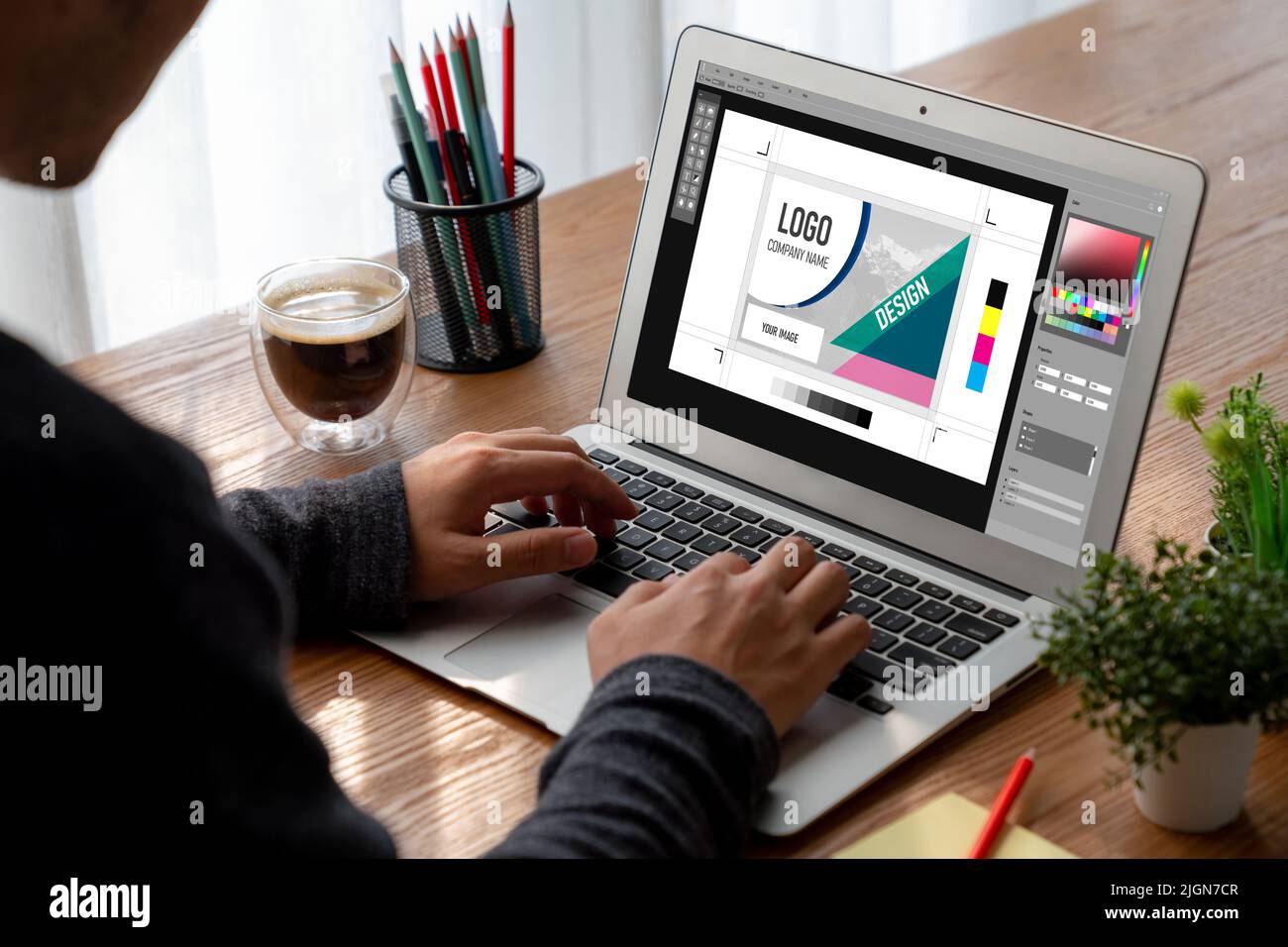 Graphic designer software for modern design of web page and commercial ...