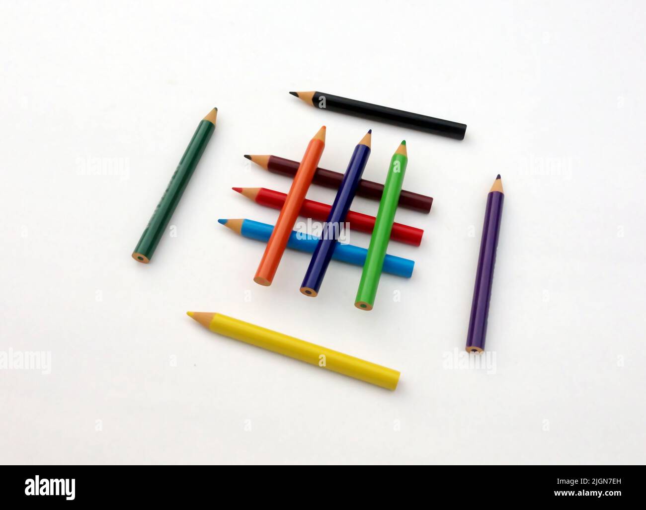 multi color pencil isolated on white background Stock Photo - Alamy