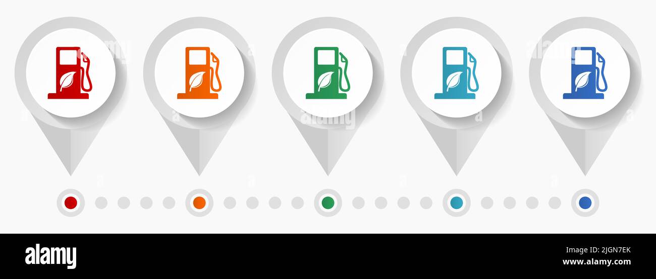 Biofuel, ethanol concept vector icons, editable infographic template ...