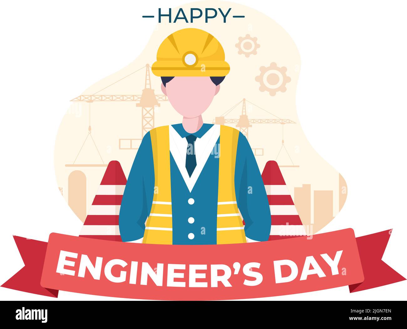 Happy Engineers Day Illustration Commemorative for Engineer with Worker ...
