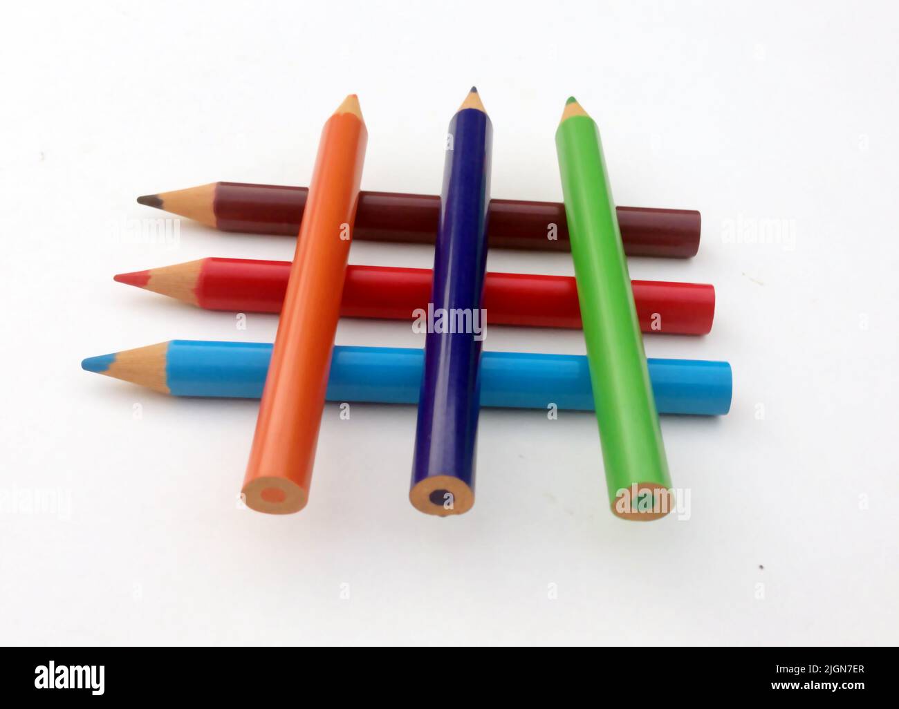 multi color pencil isolated on white background Stock Photo - Alamy