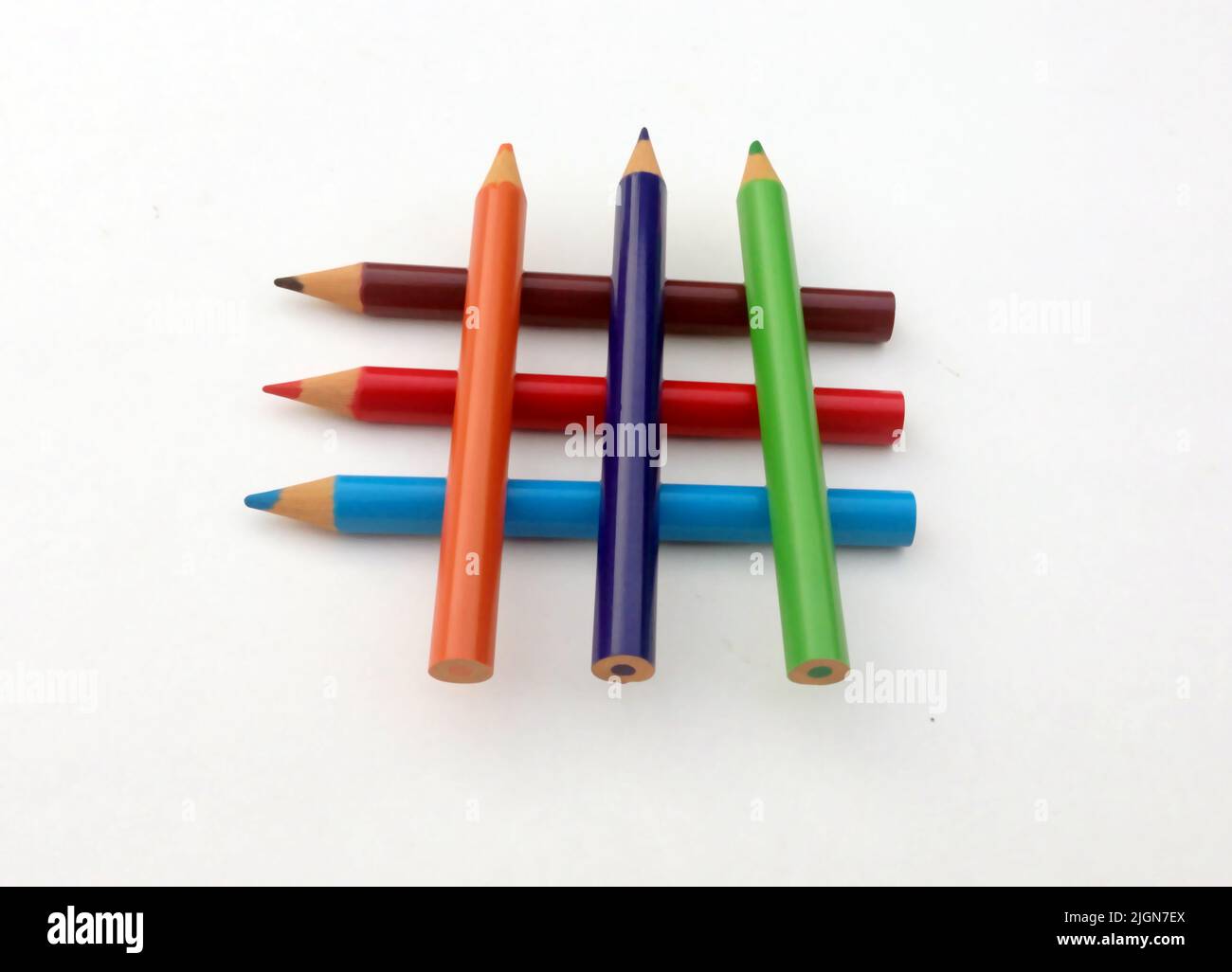 multi color pencil isolated on white background Stock Photo - Alamy