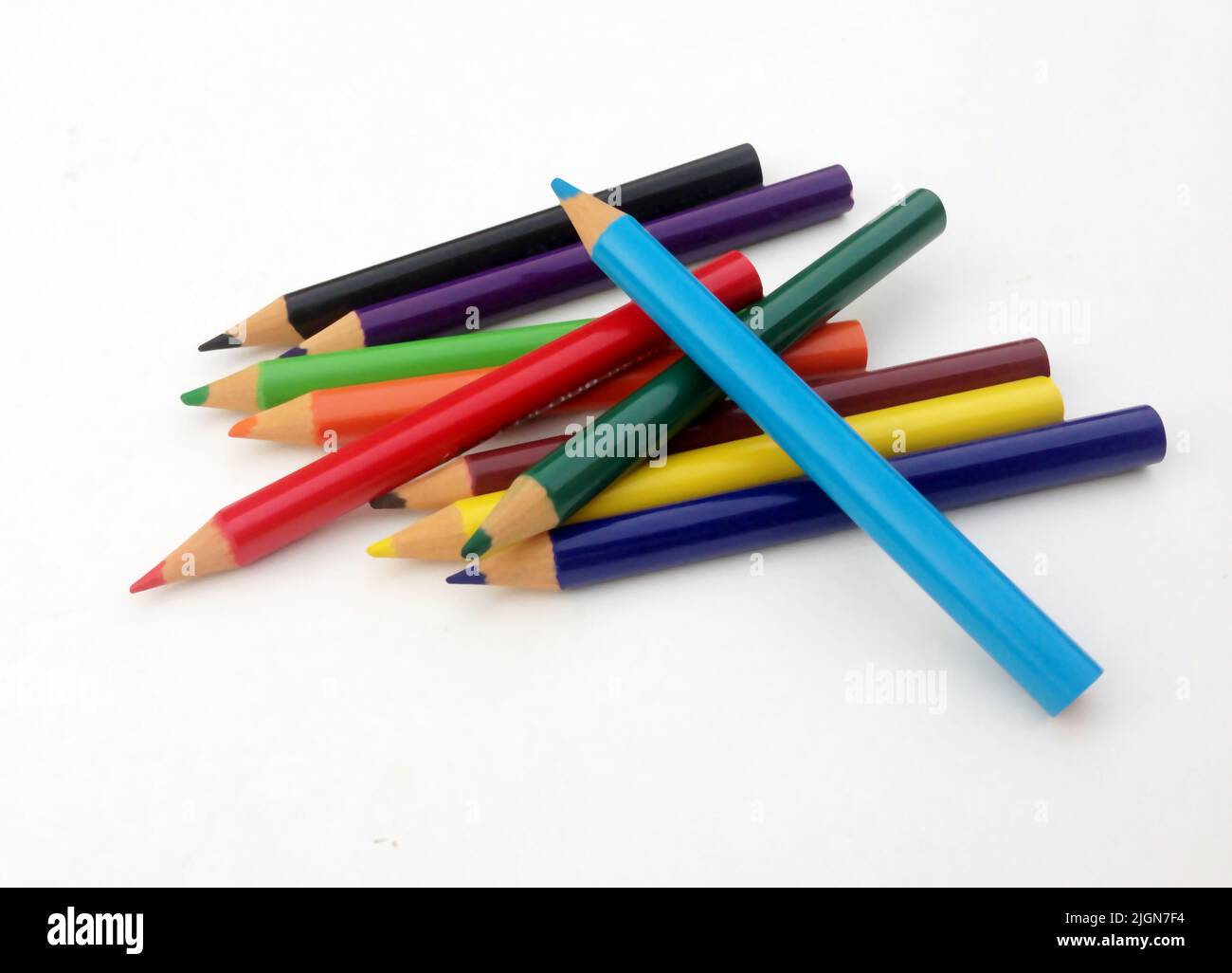 multi color pencil isolated on white background Stock Photo - Alamy