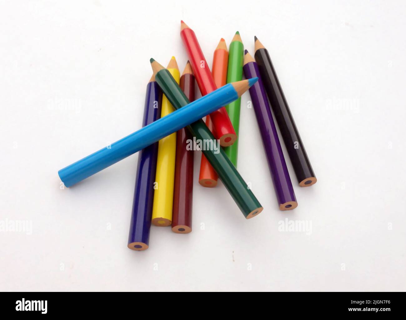 multi color pencil isolated on white background Stock Photo - Alamy