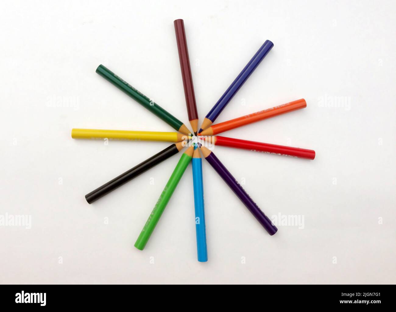 multi color pencil isolated on white background Stock Photo - Alamy