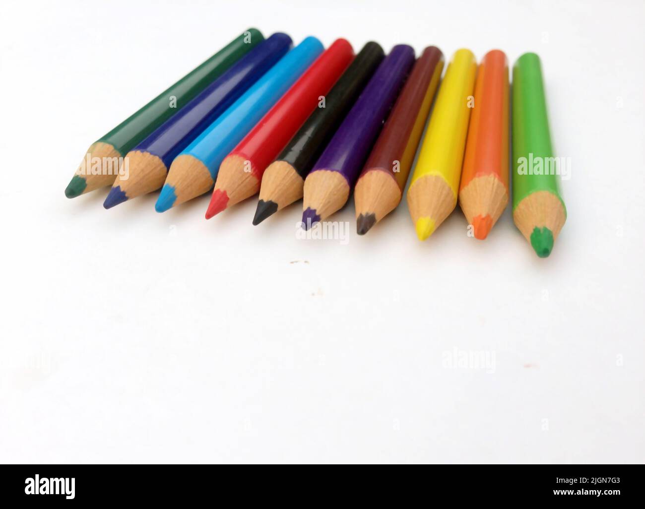 multi color pencil isolated on white background Stock Photo - Alamy
