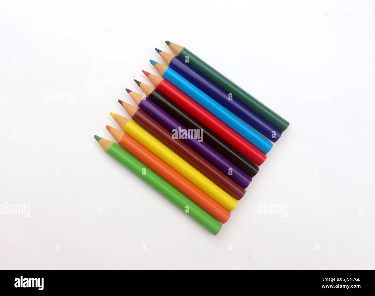 multi color pencil isolated on white background Stock Photo - Alamy