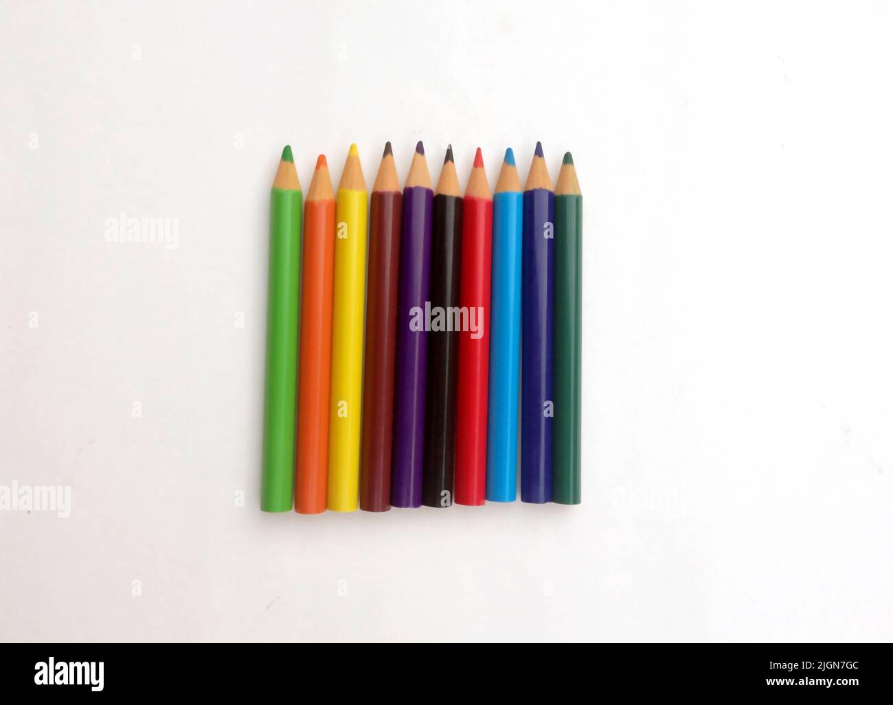 multi color pencil isolated on white background Stock Photo - Alamy