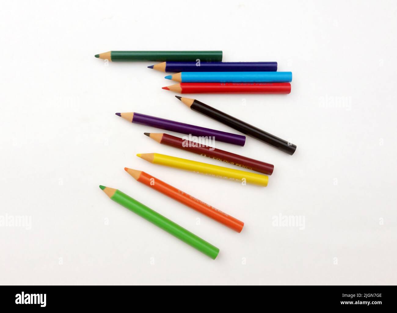 multi color pencil isolated on white background Stock Photo - Alamy