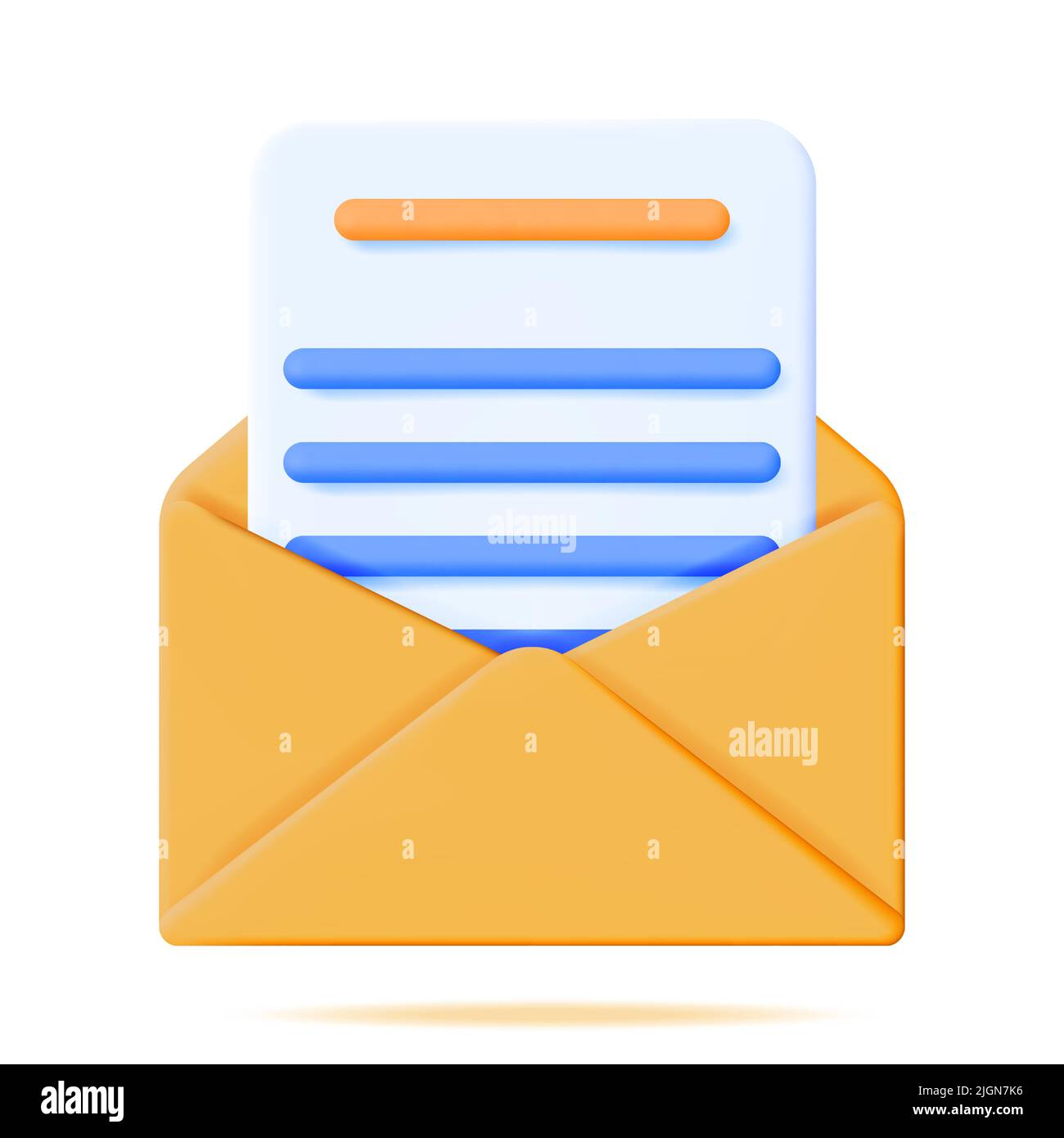 3D Document Sheet in Yellow Envelope Isolated Stock Vector Image & Art ...
