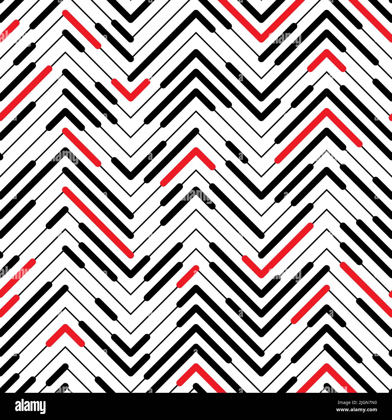 Seamless Zigzag Pattern Abstract Black And Red Background Vector Regular Texture Stock Vector