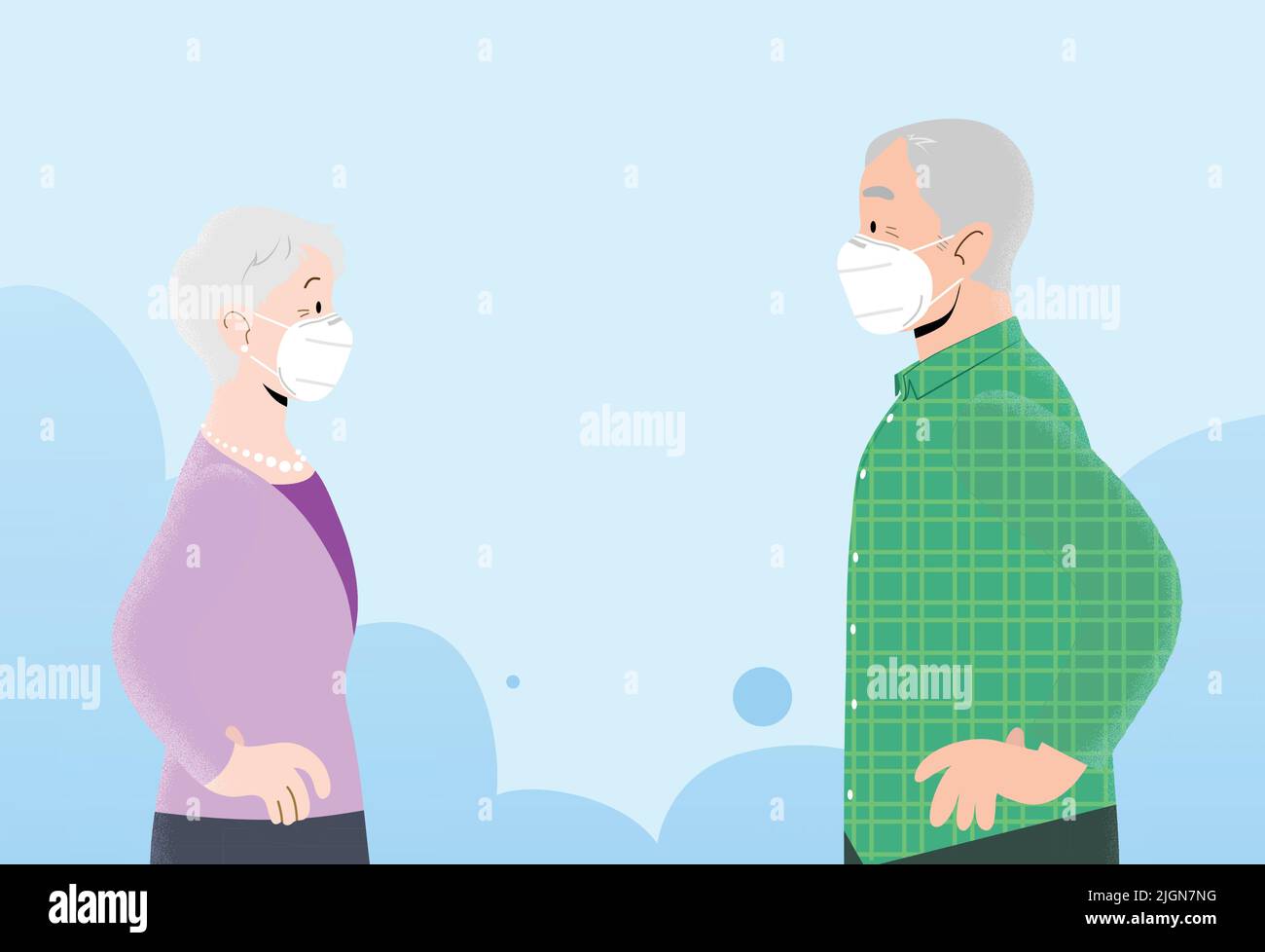 Seniors wearing masks Stock Vector Images - Alamy