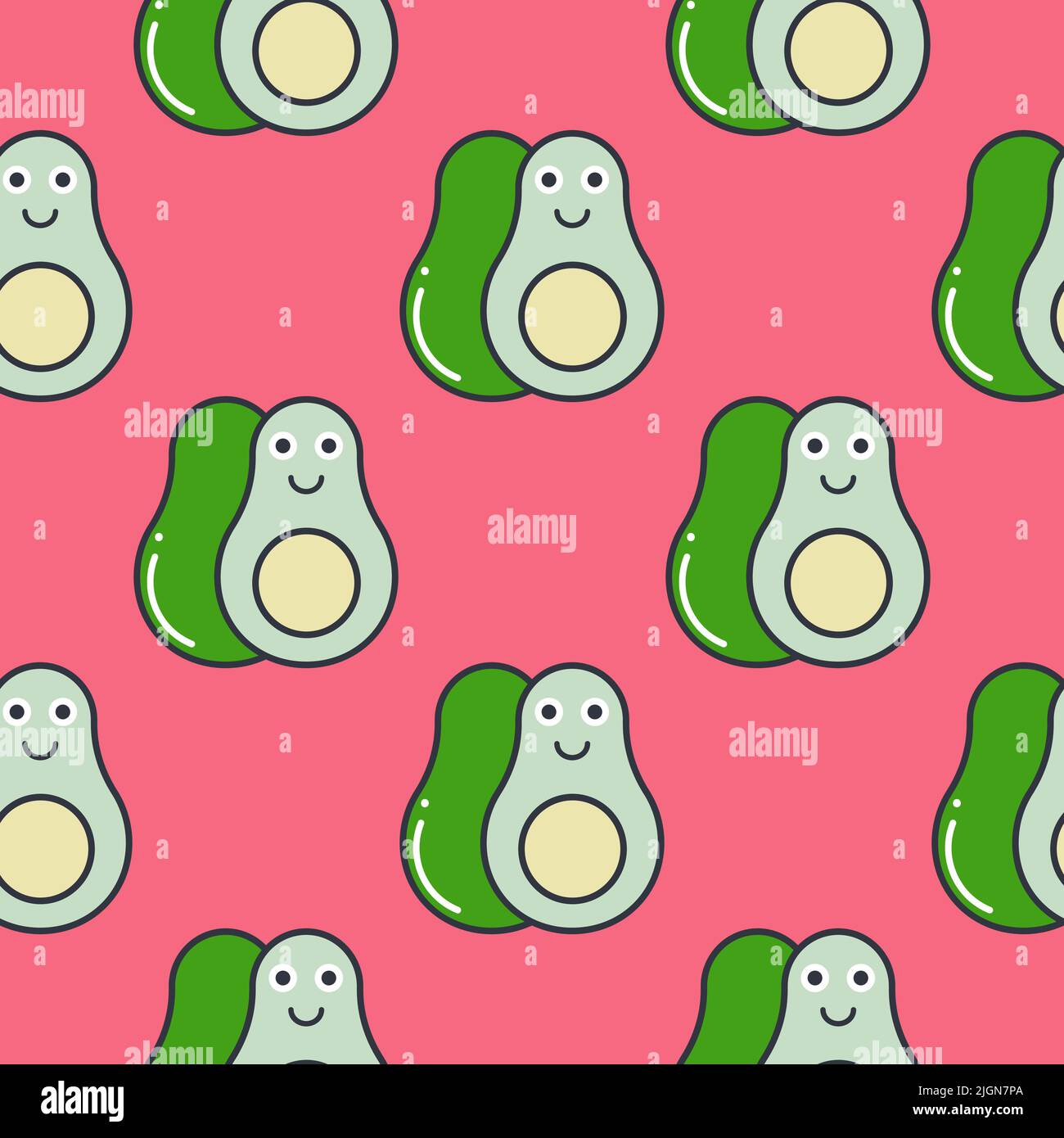 Funny cute avocado vector seamless pattern Stock Vector Image & Art - Alamy