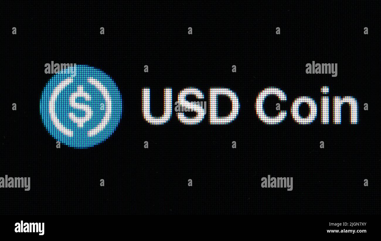 Rottweil, Germany. 11th July, 2022. The logo of the USDC stablecoin can ...