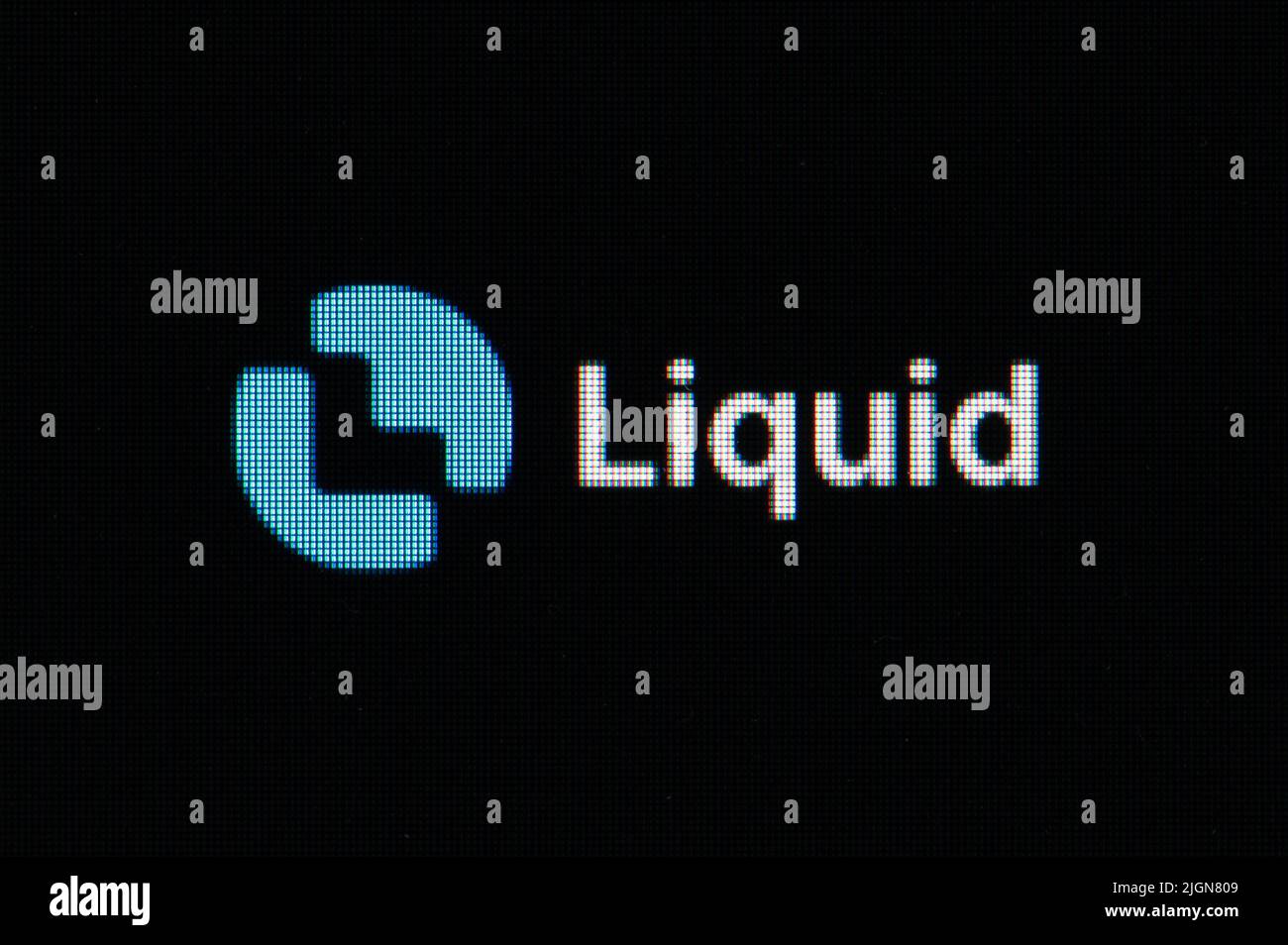 Rottweil, Germany. 11th July, 2022. The Liquid crypto exchange logo is ...