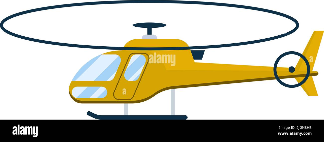 Yellow helicopter on white background. Flat style vector illustration ...