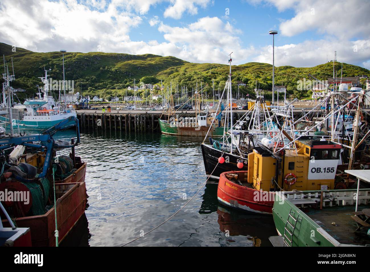 Colourful fishing boats, Mallaig harbour, Lochaber, Scotland Stock ...