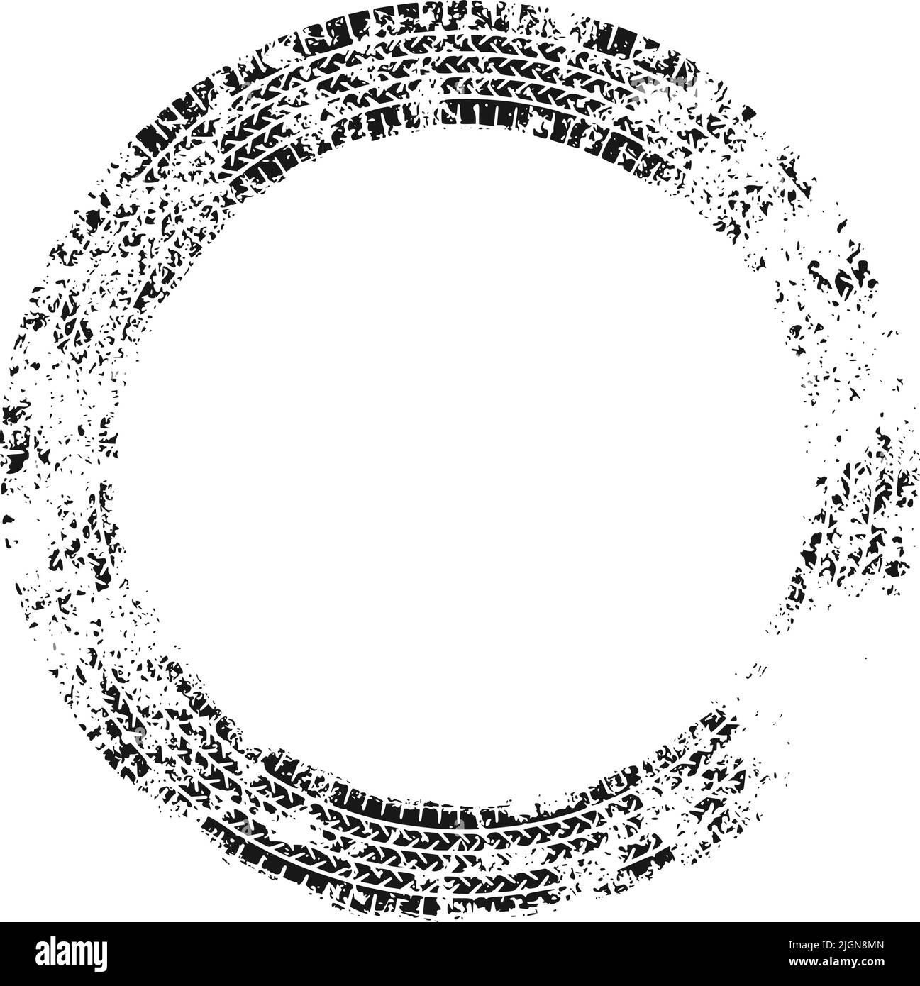 Auto tire tread grunge circle frame. Car and motorcycle tire pattern ...