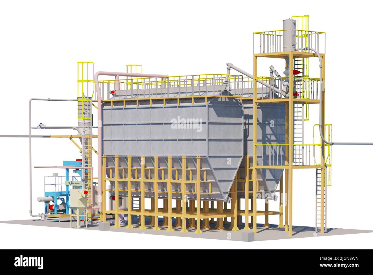 storage horizontal silos isolated on vhite. 3d rendering Stock Photo ...