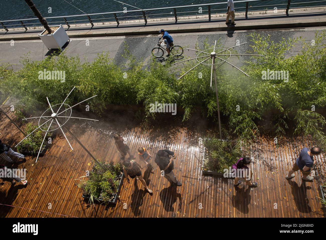 Paris, France. 11th July, 2022. People enjoy the annual Paris Plages ...
