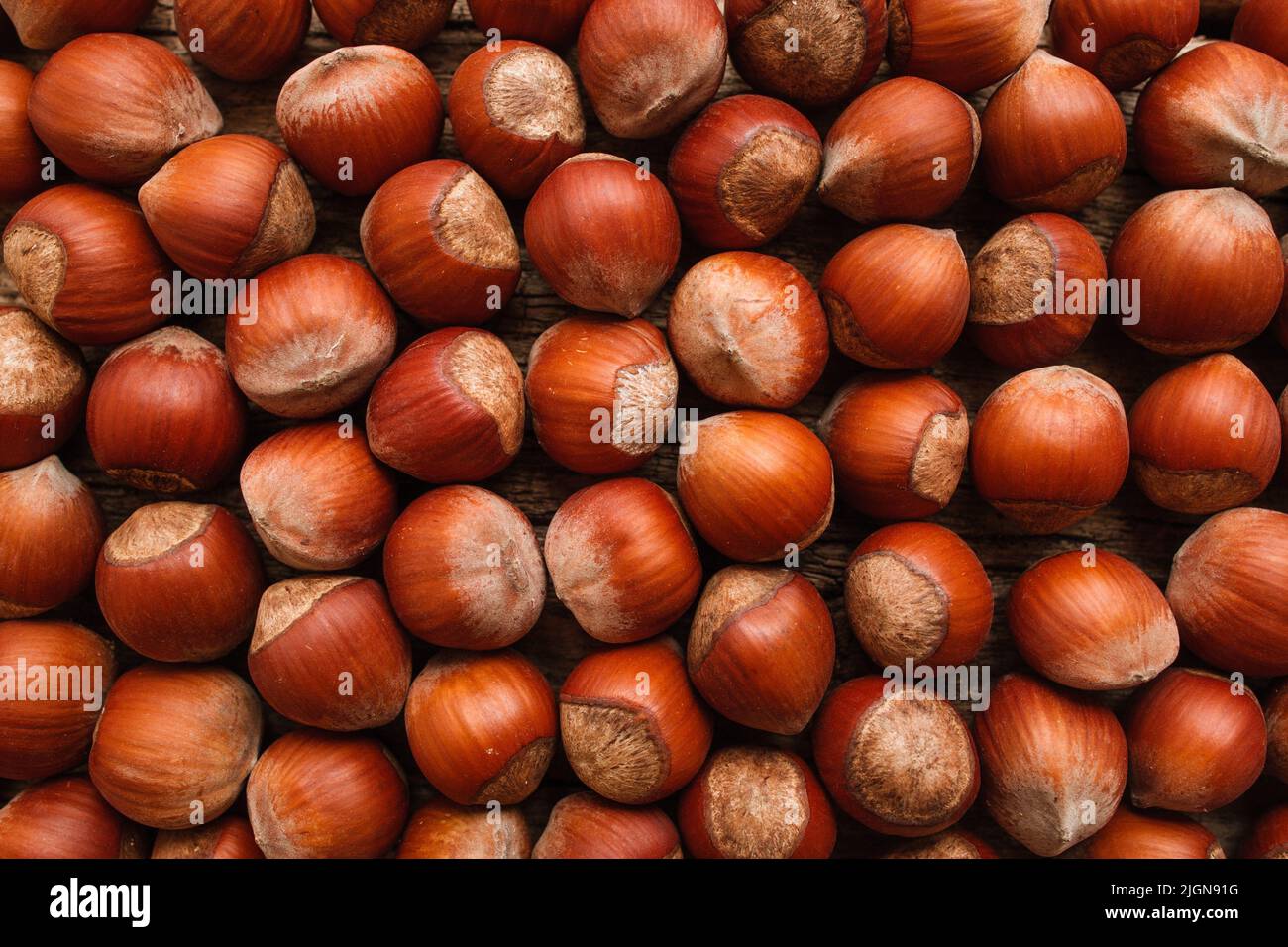 Pile of ripe hazelnuts flat lay Stock Photo - Alamy