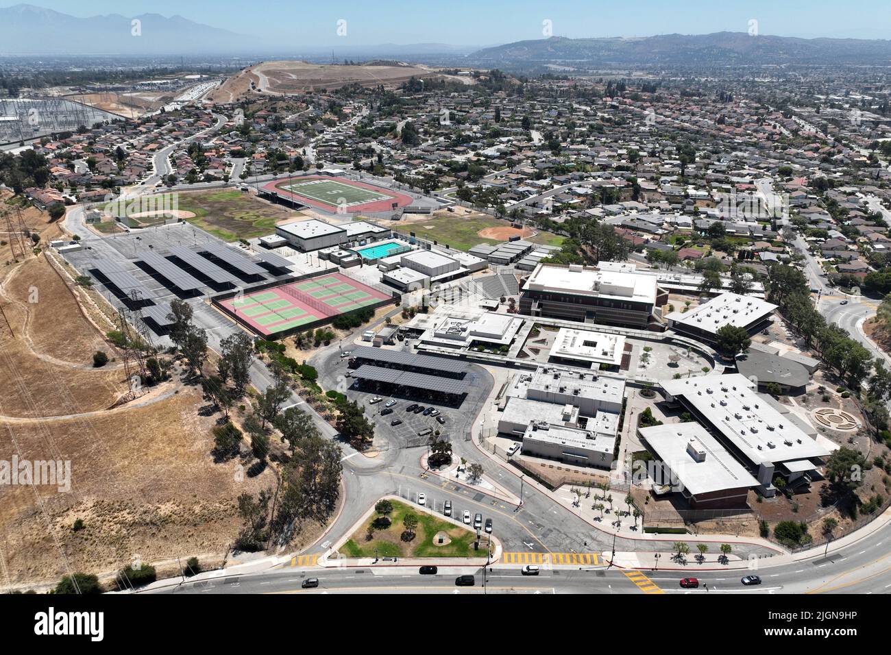 A general overall aerial view of the Schurr High School, Tuesday, June ...