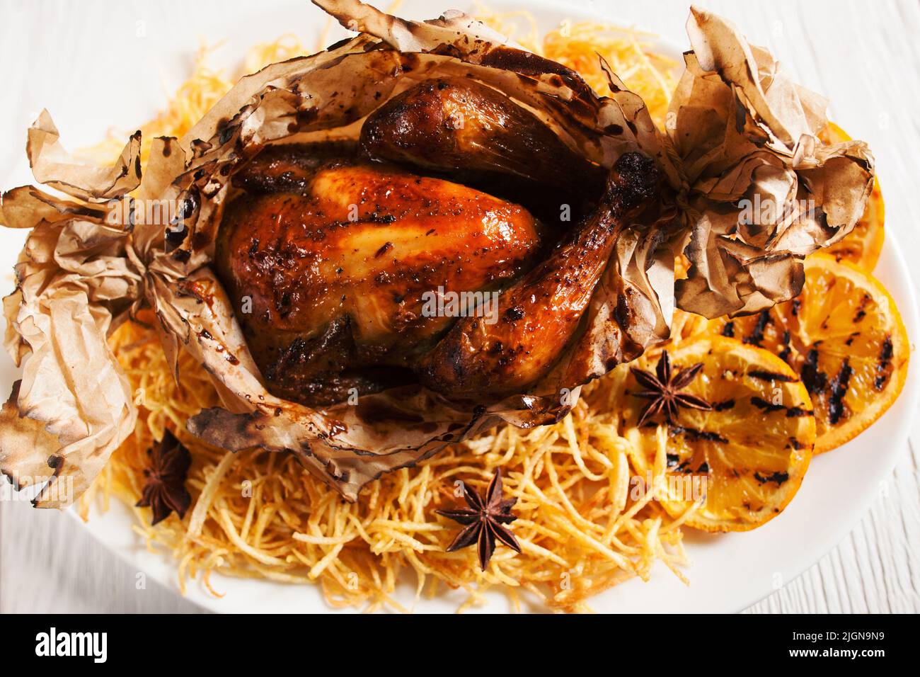Traditional american fast food flat lay Stock Photo - Alamy