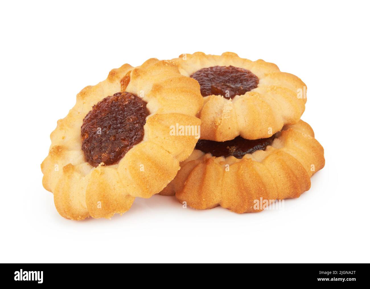 Jam ring biscuit isolated on white background Stock Photo - Alamy