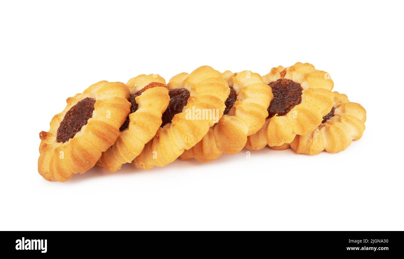Jam ring biscuit isolated on white background Stock Photo - Alamy