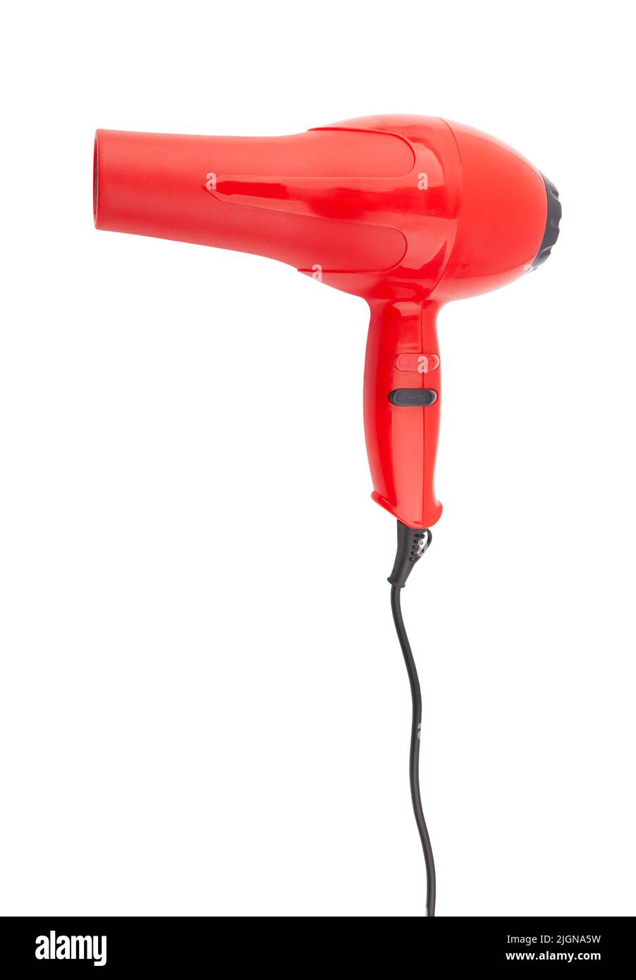 Red hair dryer isolated on a white background Stock Photo - Alamy