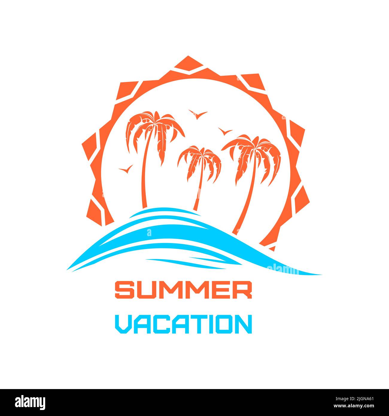 Summer design with the sea and palm trees Stock Vector Image & Art - Alamy