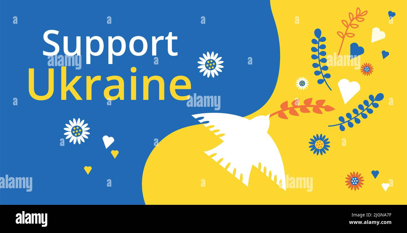 Support Ukraine banner vector flat minimal style Stock Vector Image ...