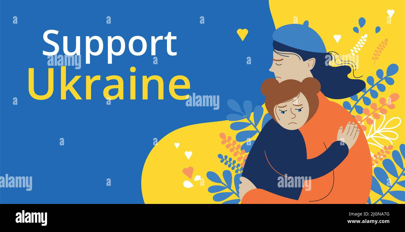 Support Ukraine banner, vector in flat style Stock Vector Image & Art ...