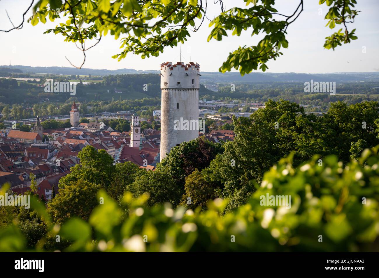 View on the "Mehlsack" - landmark and most famous tower of Ravensburg ...