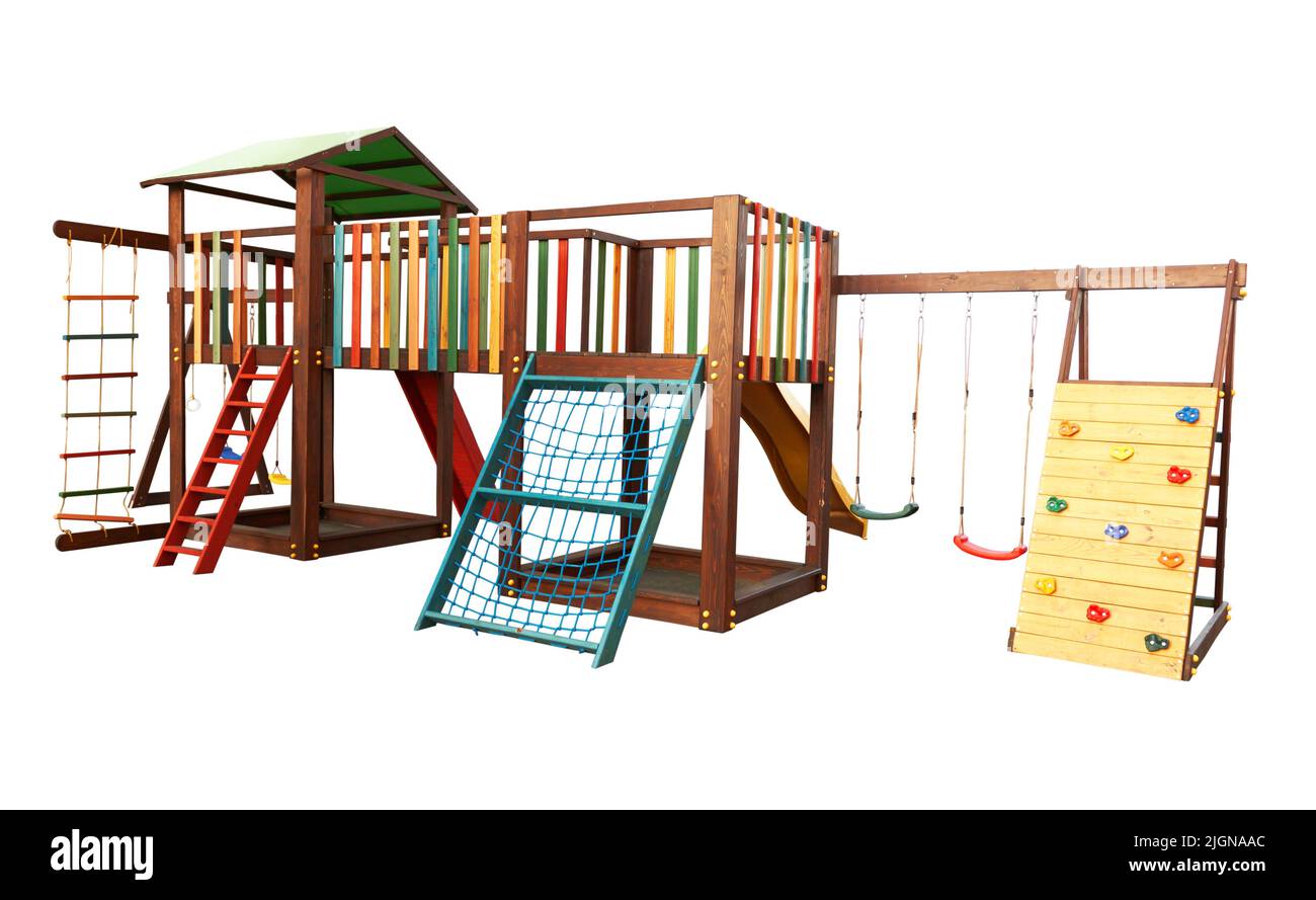 Colorful playground for children isolated on white background Stock Photo - Alamy