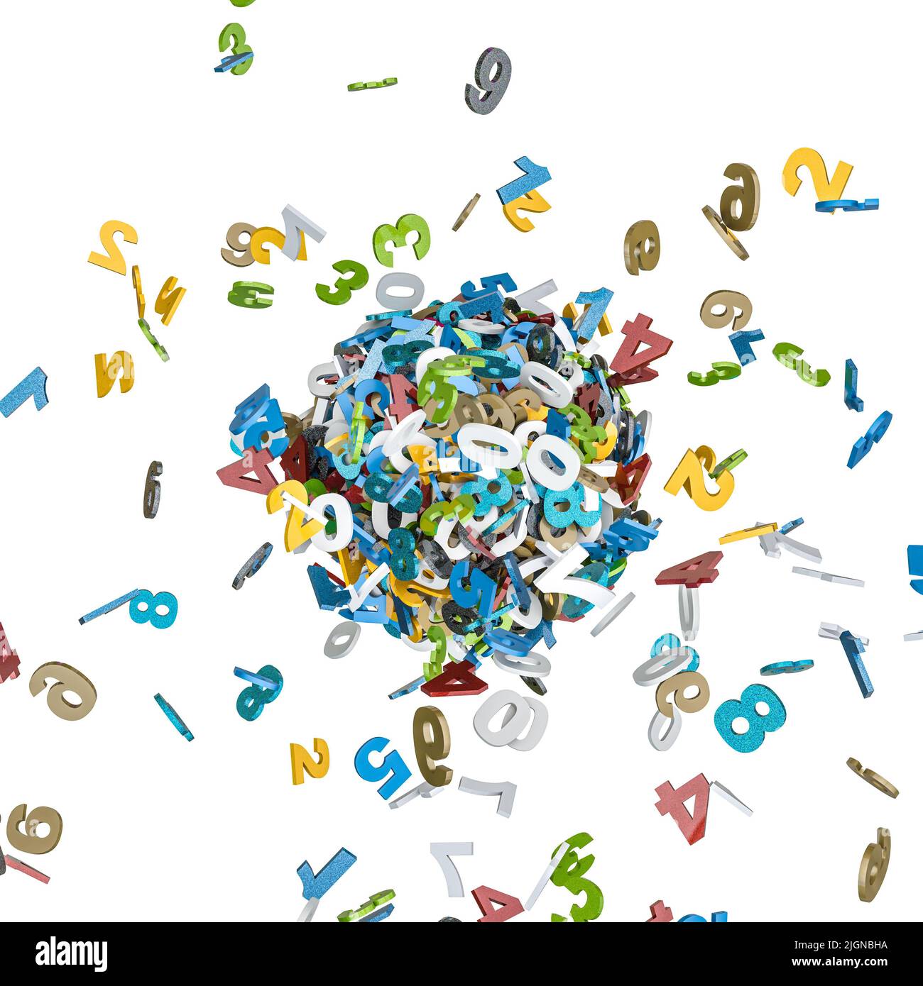 ball of colorful numbers. 3d render Stock Photo - Alamy