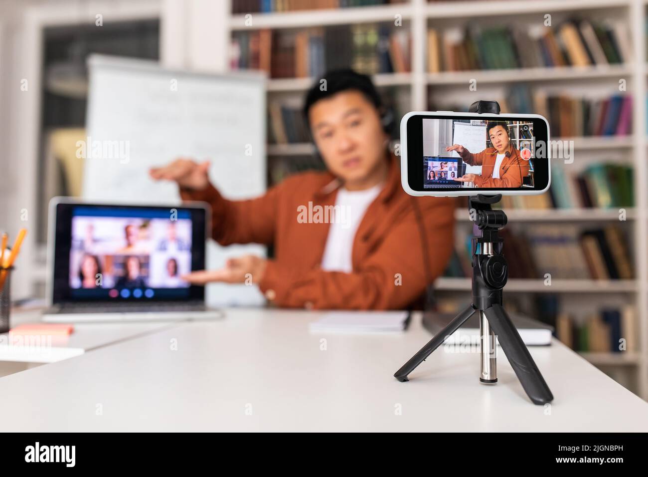 Teacher video calling via hi-res stock photography and images - Alamy