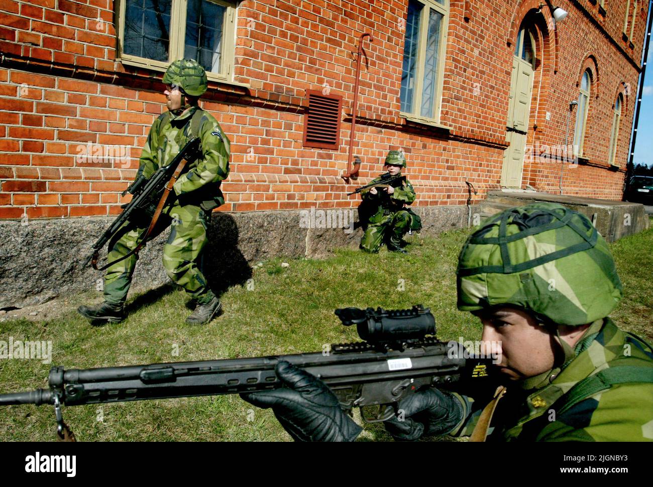 Home Guard soldiers during an exercise, Linköping, Sweden Stock Photo ...