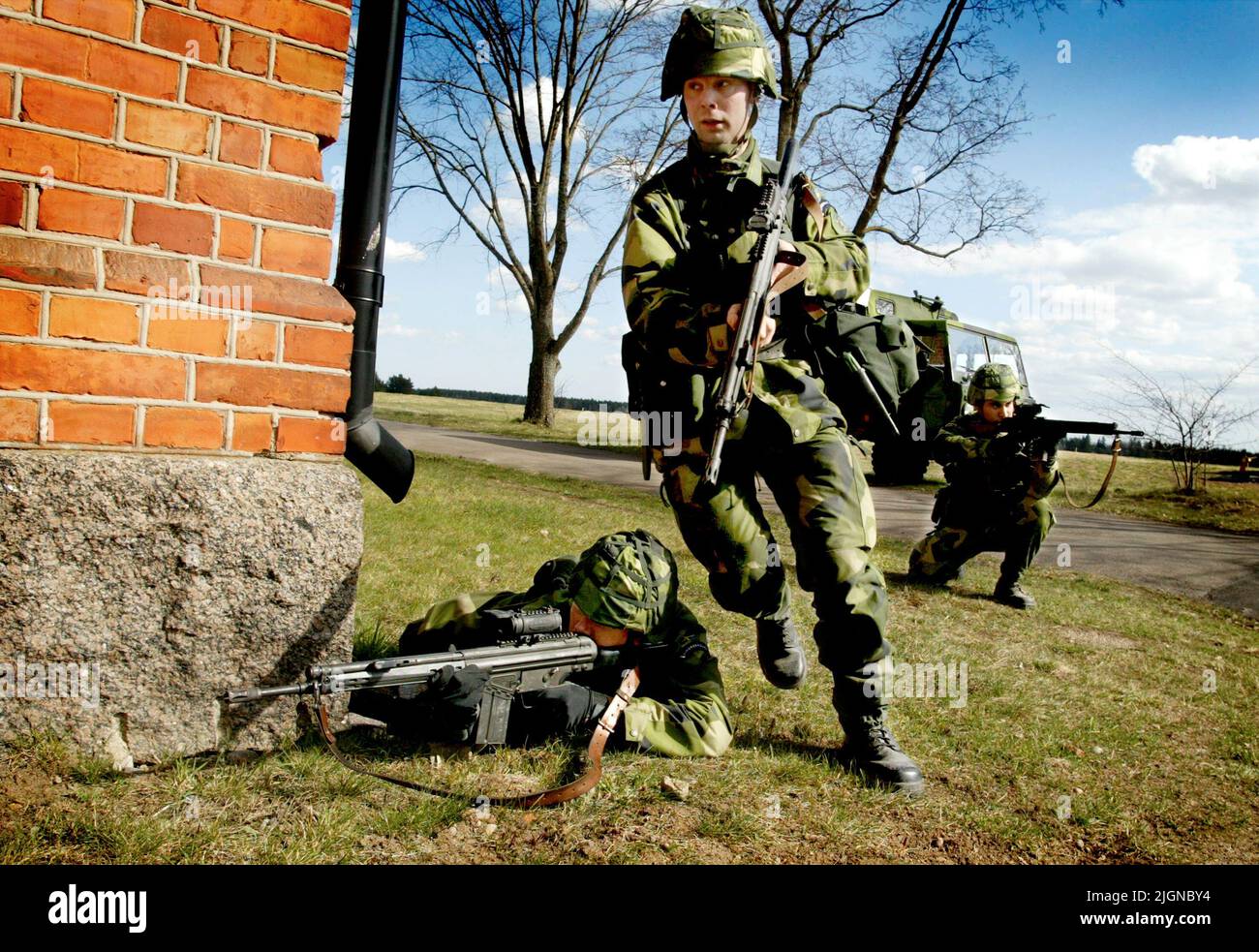 Home Guard soldiers during an exercise, Linköping, Sweden Stock Photo ...