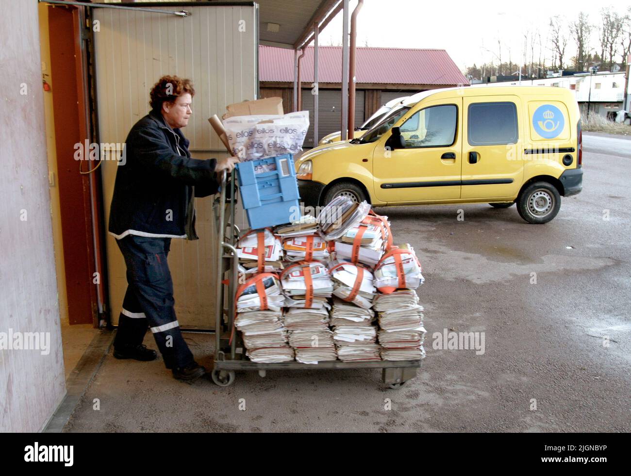Postman at the Swedish postal service who handles letters and mail to ...