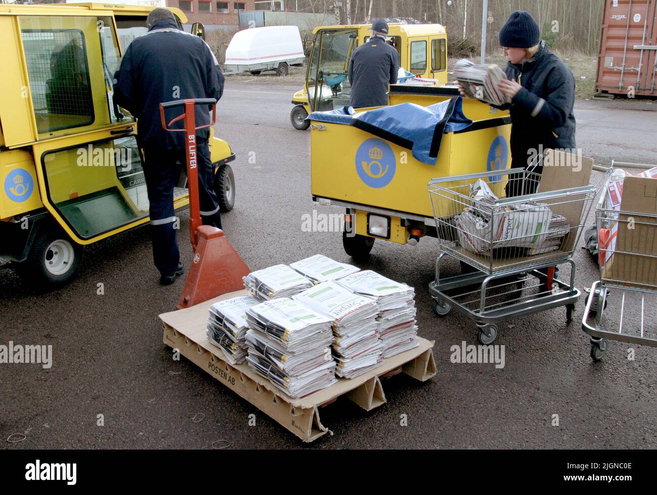 Postman at the Swedish postal service who handles letters and mail to ...