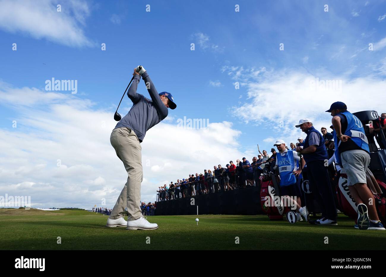 Scotland's David Law tees off the 2nd during practice day three of The ...