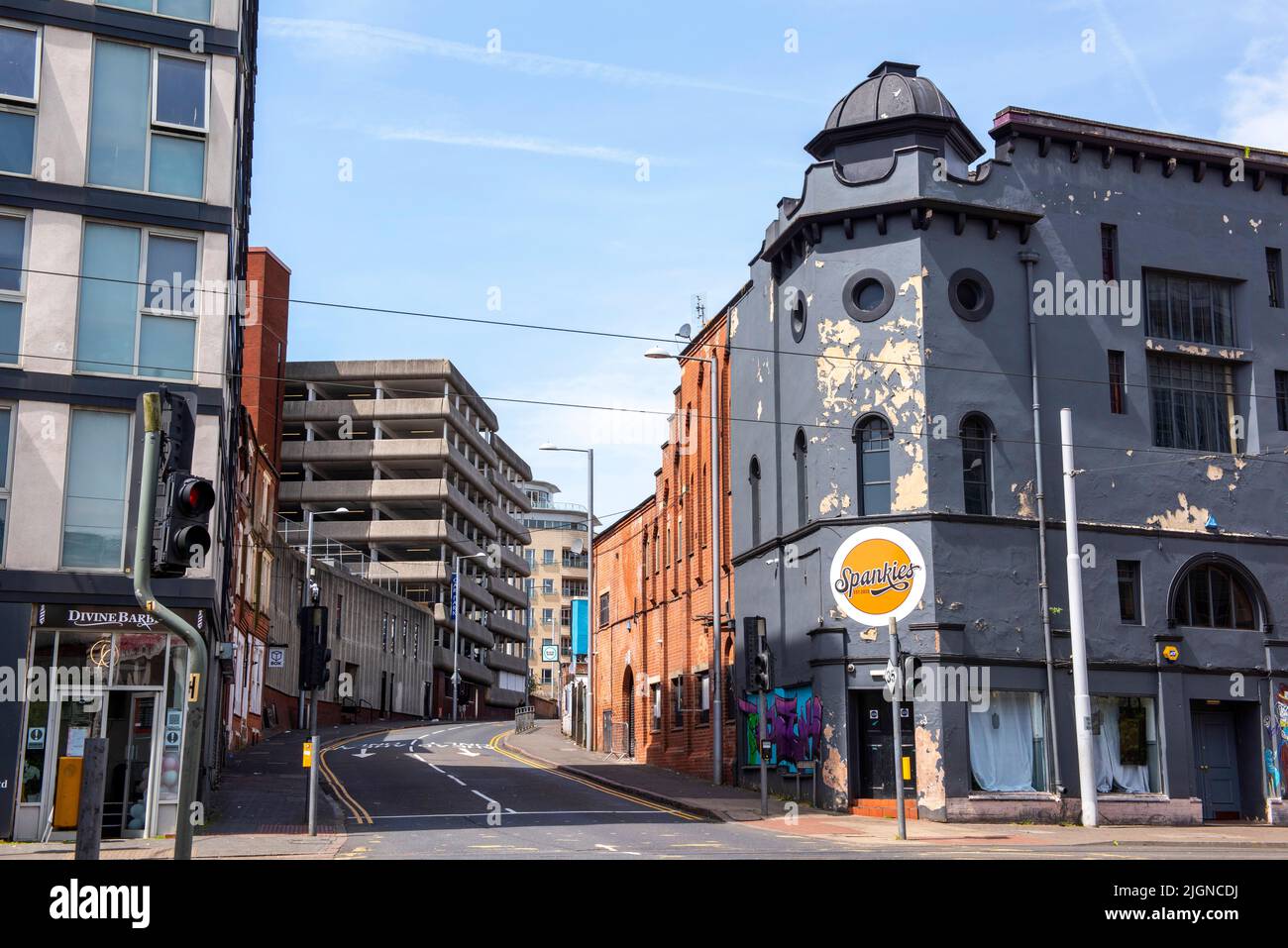 View up Talbot Street in Nottingham City, Nottinghamshire England UK ...