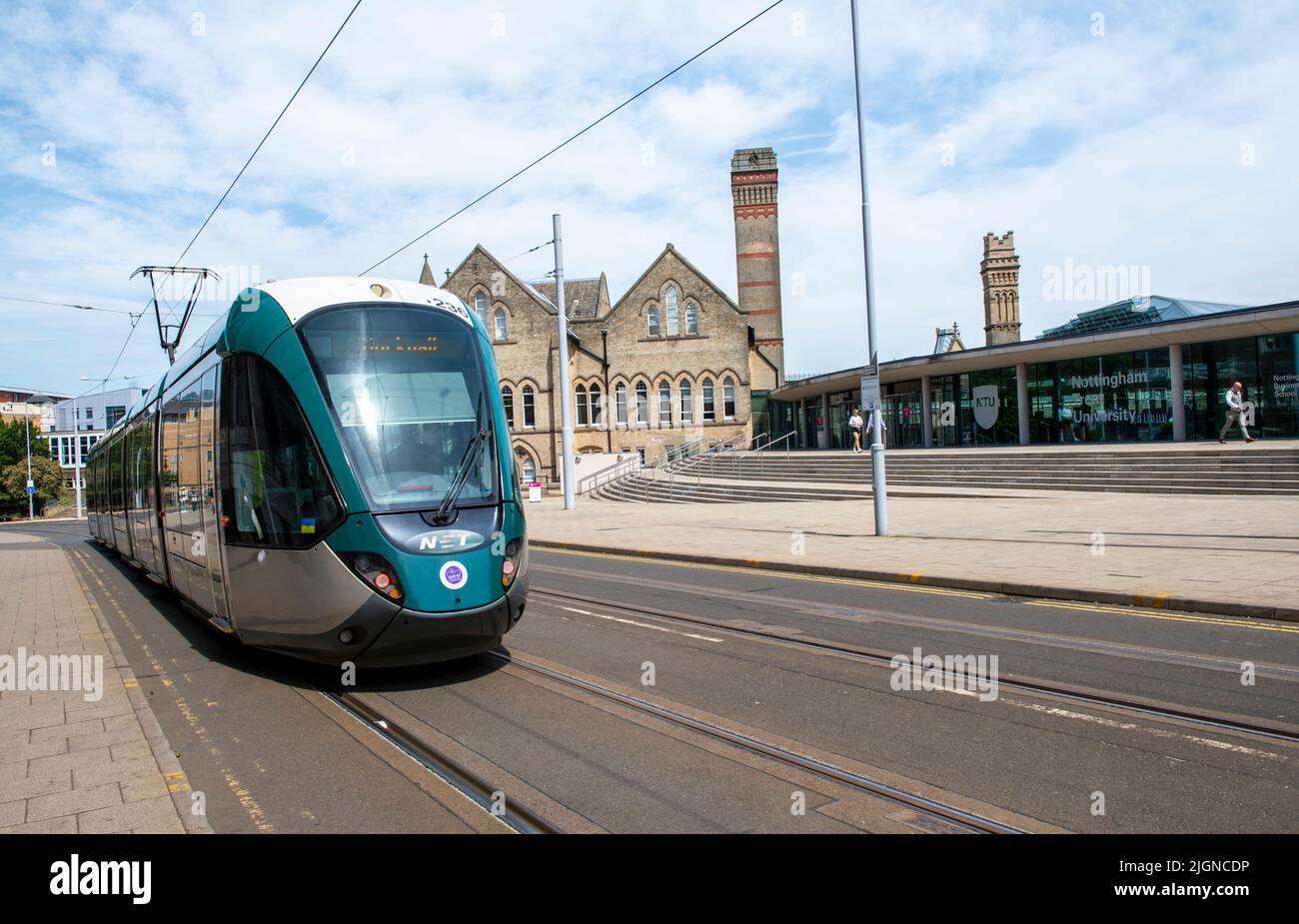 Tram on Goldsmith Street at the Trent University (NTU) campus in ...