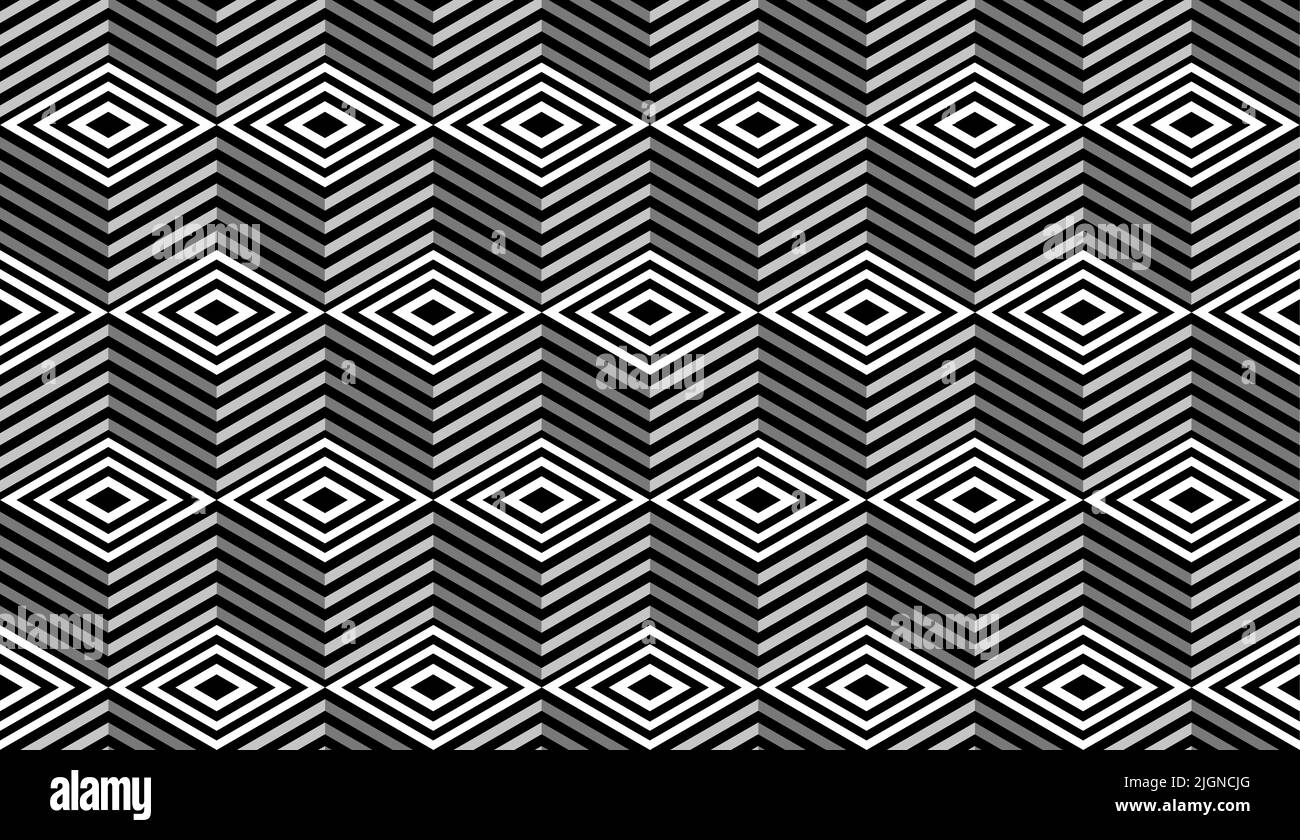 Striped cubes seamless pattern vector. Op art vector illustration Stock Vector Image & Art - Alamy