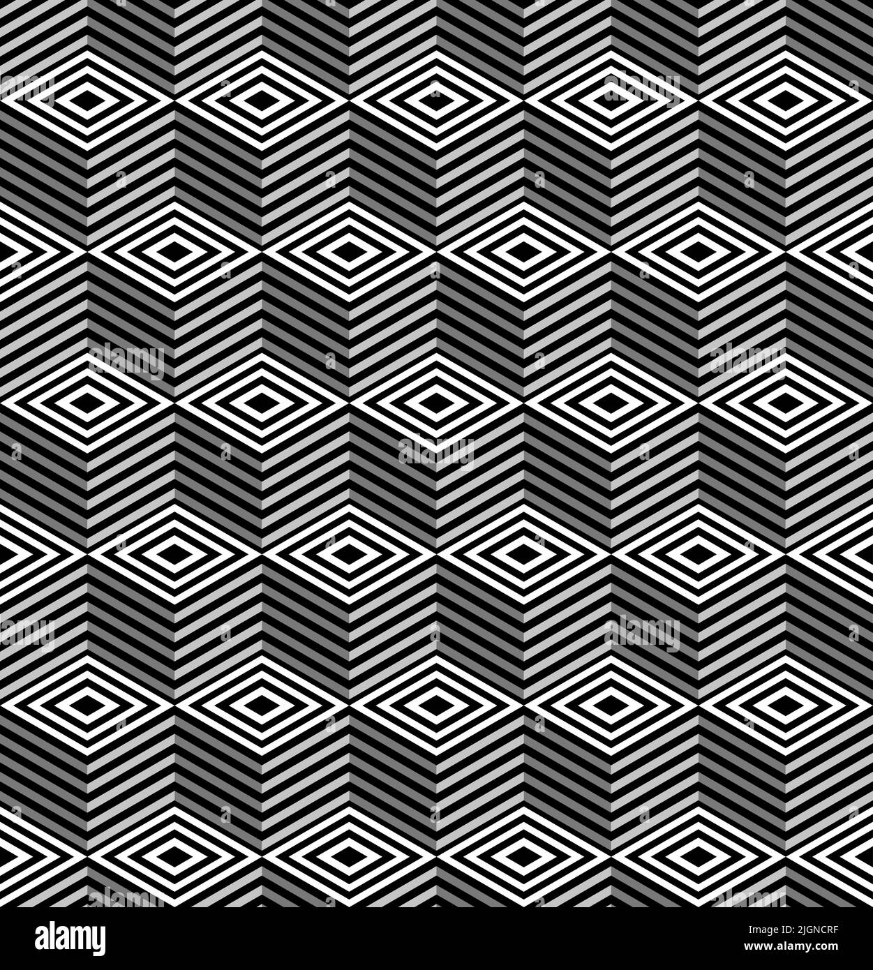Striped cubes seamless pattern vector. Op art vector illustration Stock ...