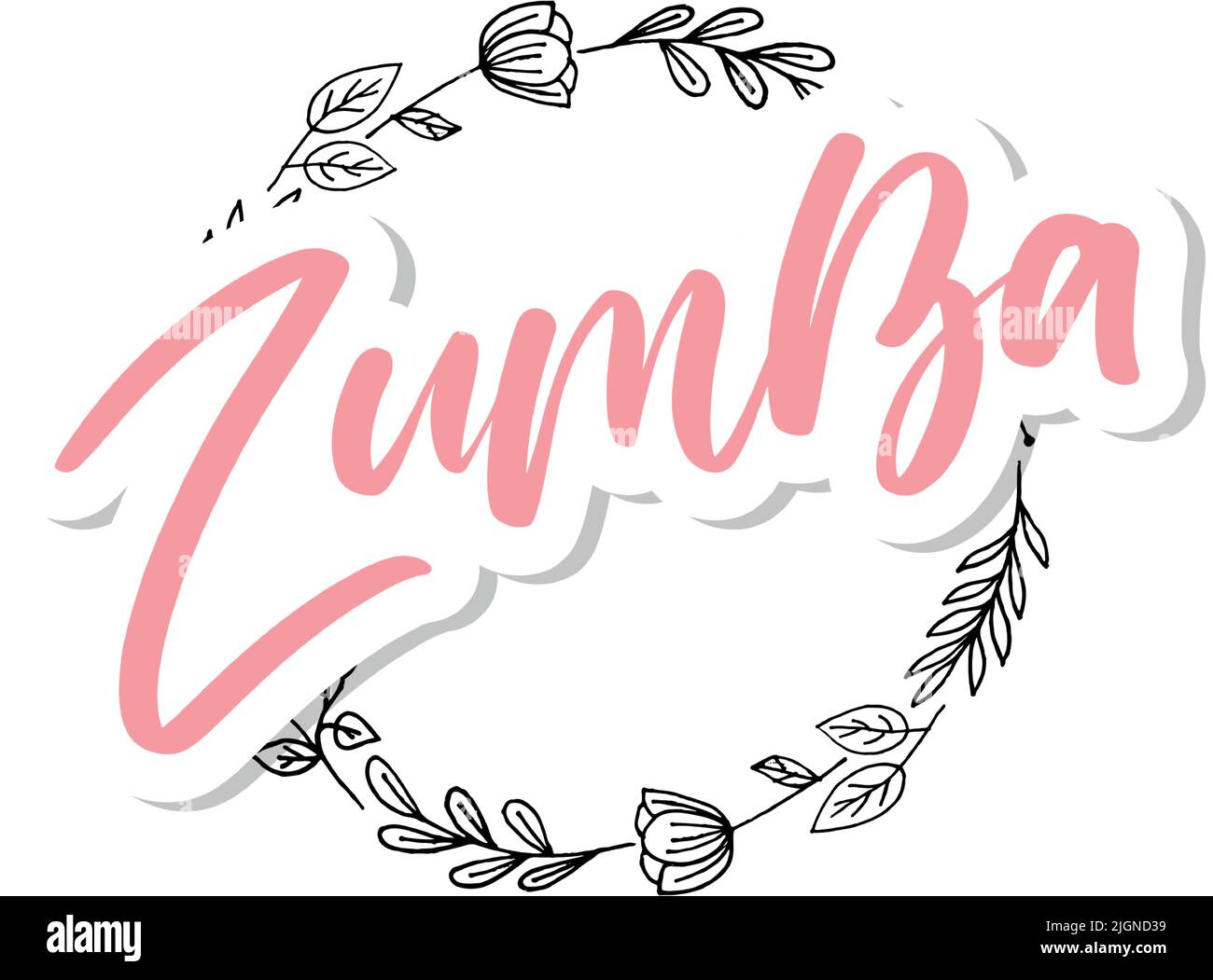 Zumba dance studio text. Calligraphy word banner design. Aerobic ...