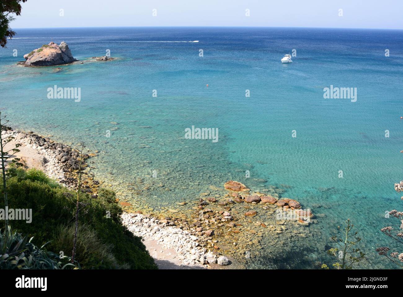 Baths of Aphrodite beach. Neo Chorio. Akamas peninsula. Cyprus Stock ...